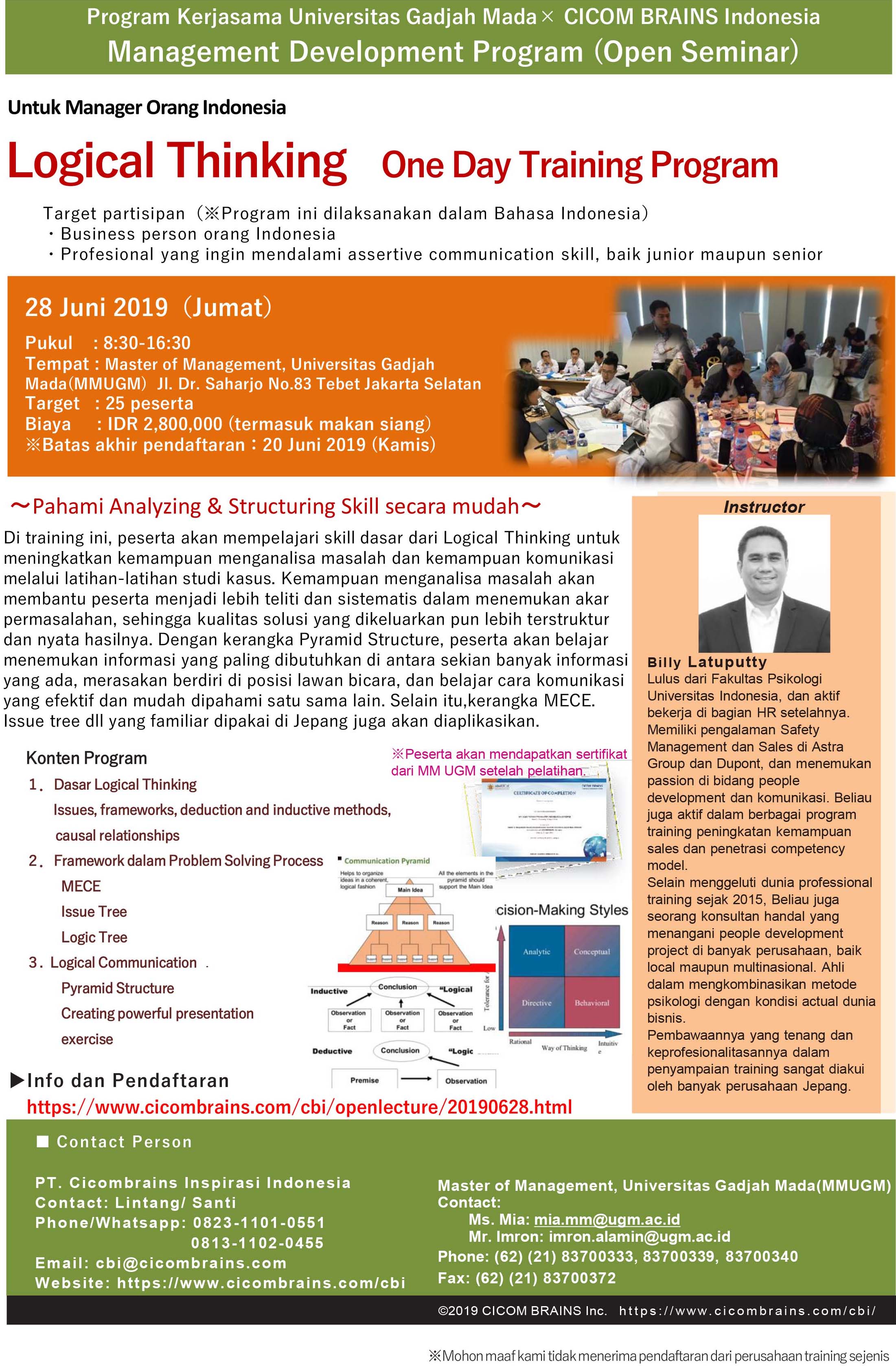 Logical Thinking Training ｜CICOM BRAINS Learning & Development (Indonesia)